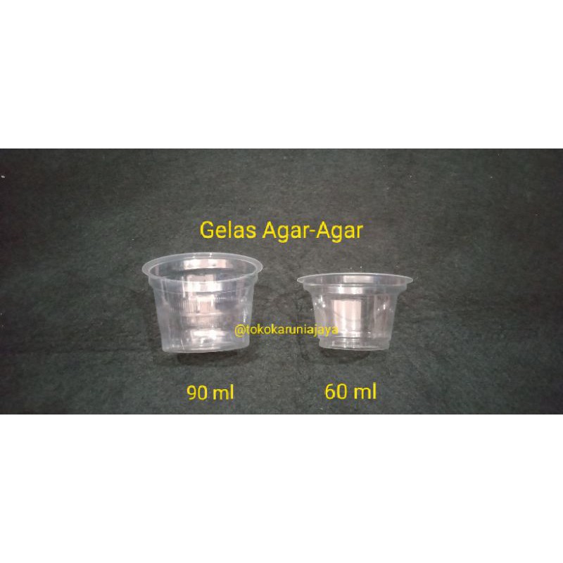 Agar-agar Glass/Pudding Glass/Nutrijell Glass (Size 60 & 90ml+lid ...