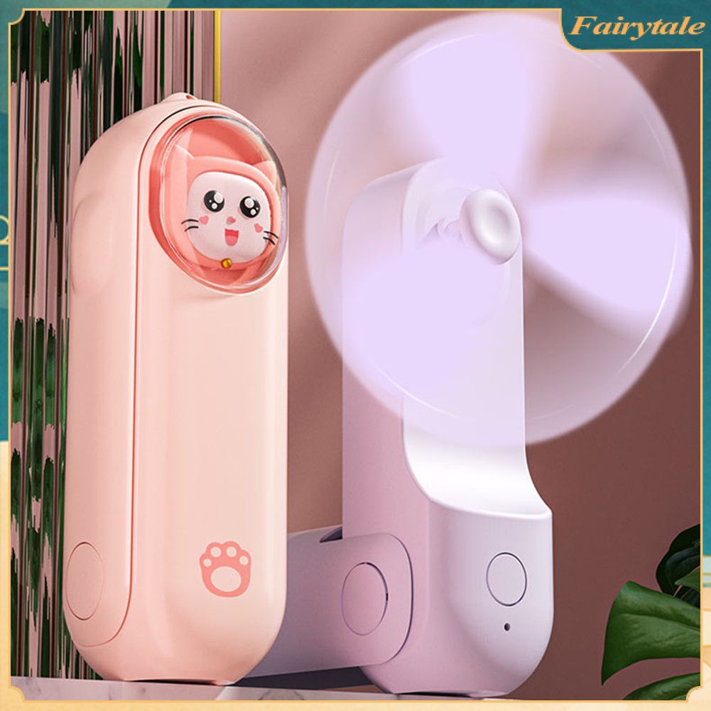 USB Mini Fan Portable Handheld Electric Fan Rechargeable Quiet Cartoon ...