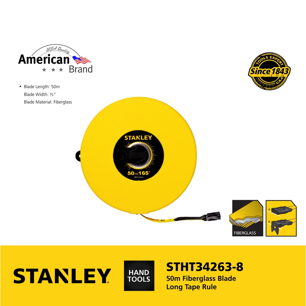Stanley ST34263 Long Tape Fiberglass 50M | Shopee Philippines