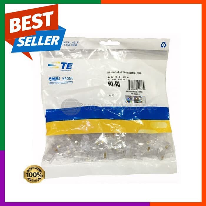 Rj45 AMP Cat 5e UTP Connector 1 Pack Contains 50 pcs Original ...