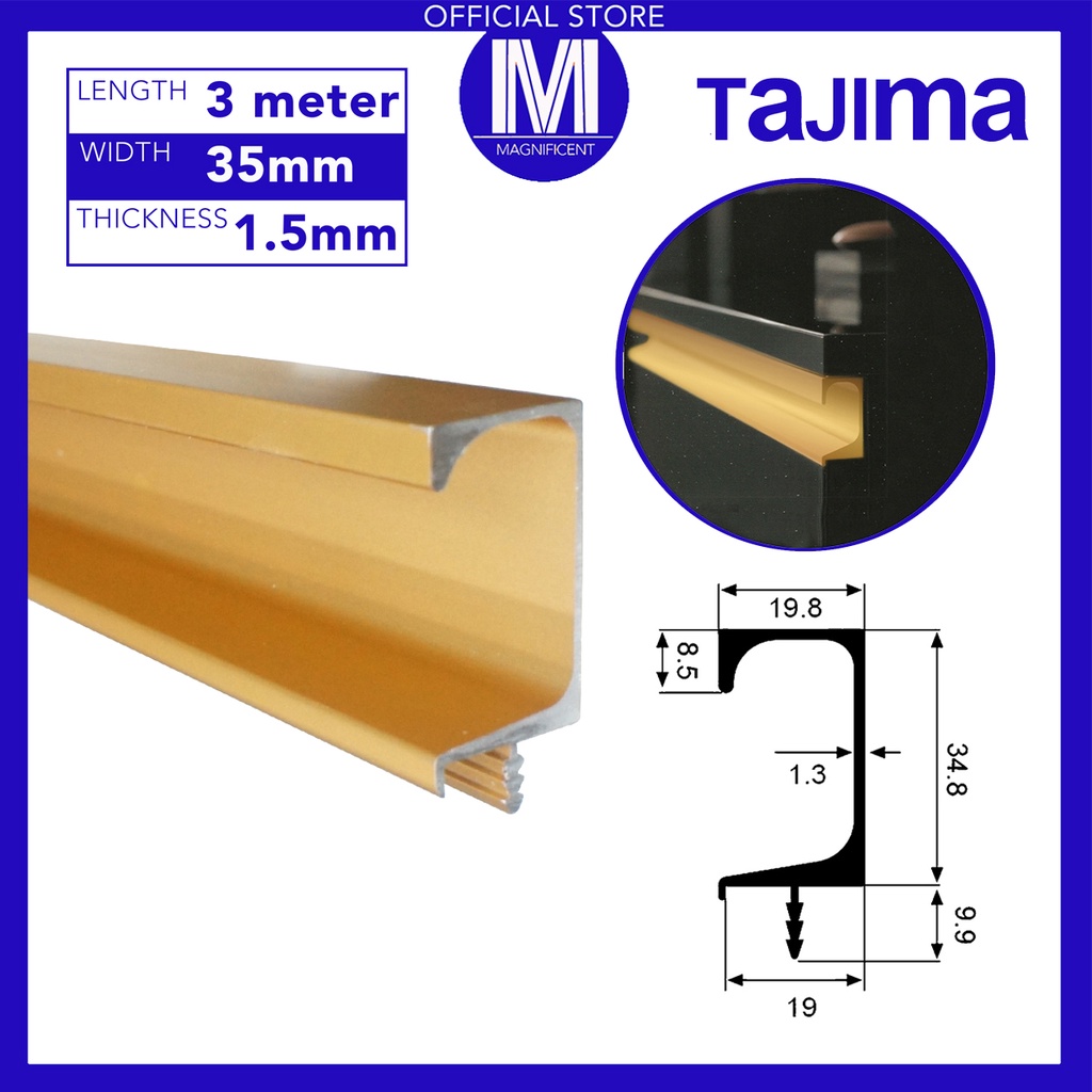 Aluminum C-Type Grab Handle for Cabinet Door (3 meter) | Shopee Philippines