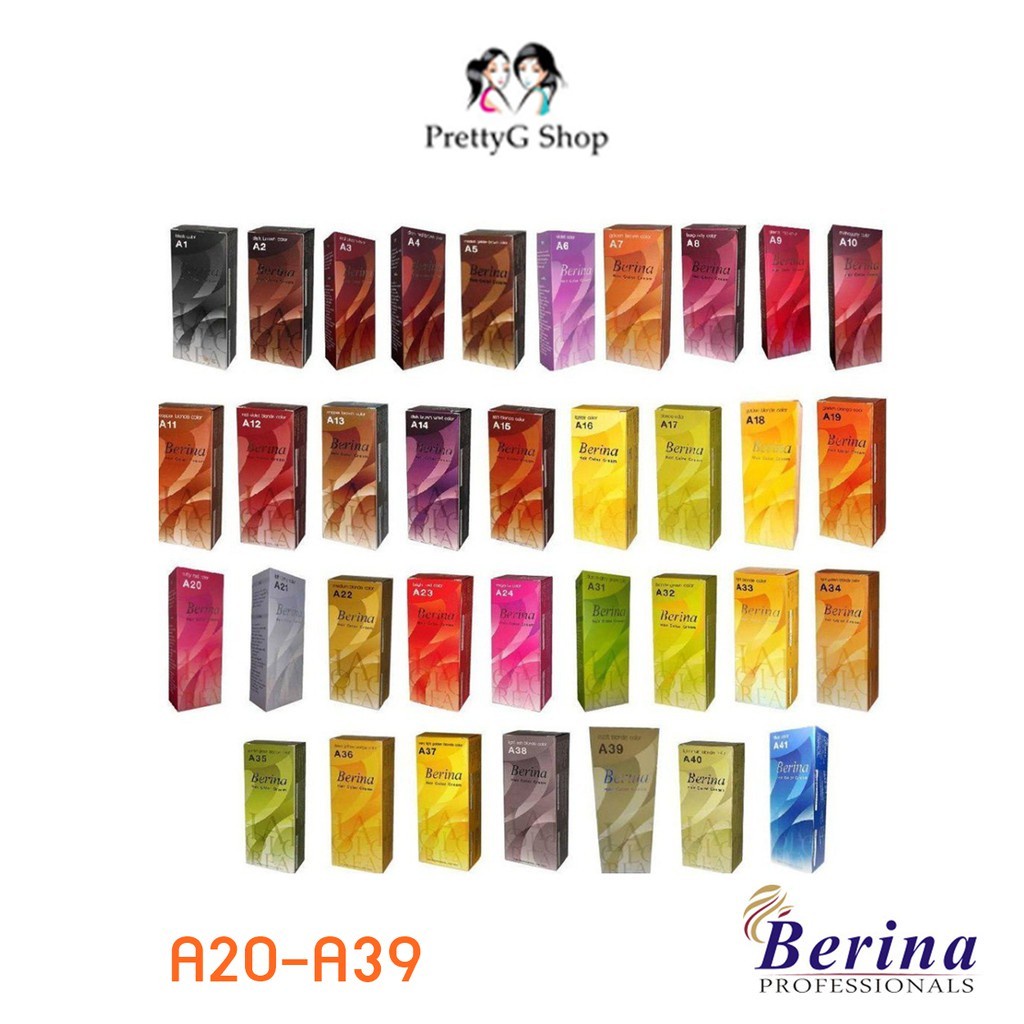 A20-A39 Berina Hair Dye Color Cream Comes In All 47 Colors 60 g ...