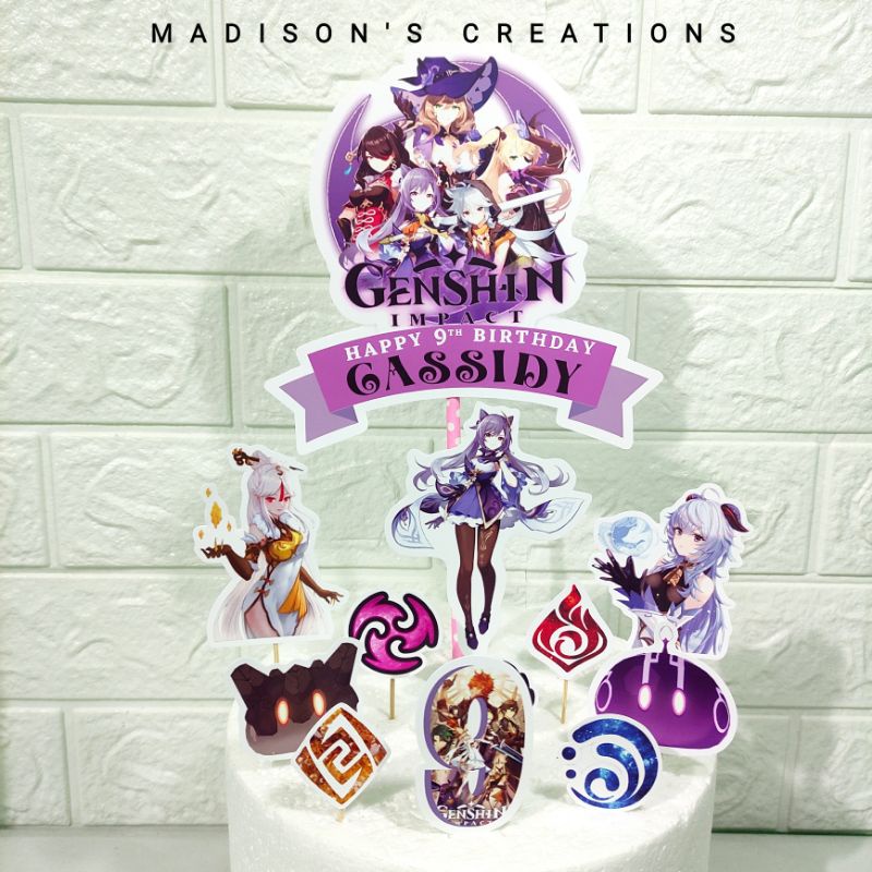 Genshin Impact Party Party Topper/Banner, Backdrop Set (Personalize ...