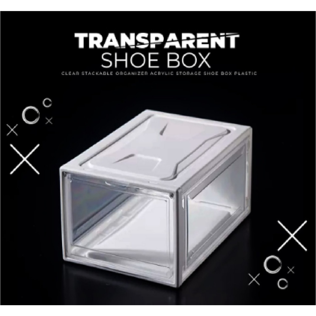 Shoe Box Stockable Transparent Shoe Box Multi Use Plastic Shoe Storage ...