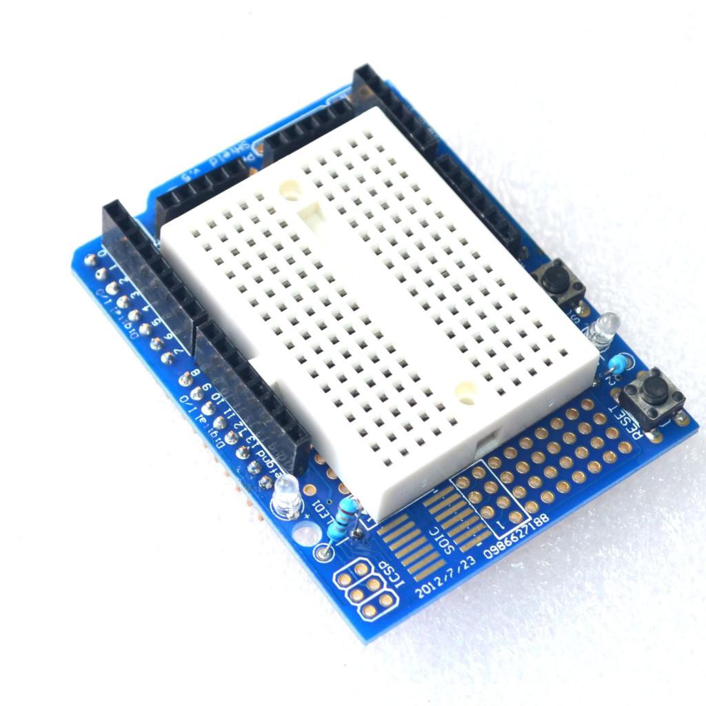 UNO ProtoShield prototype expansion board with SYB-170 mini breadboard ...