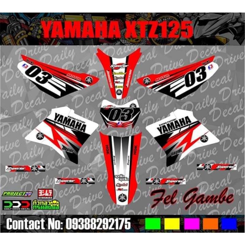 YAMAHA XTZ 125 FULL DECALS DESIGN | Shopee Philippines