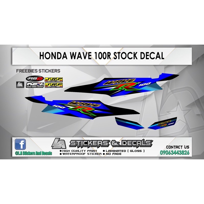 HONDA WAVE 100R STOCK DECALS WITH FREE STICKERS | Shopee Philippines