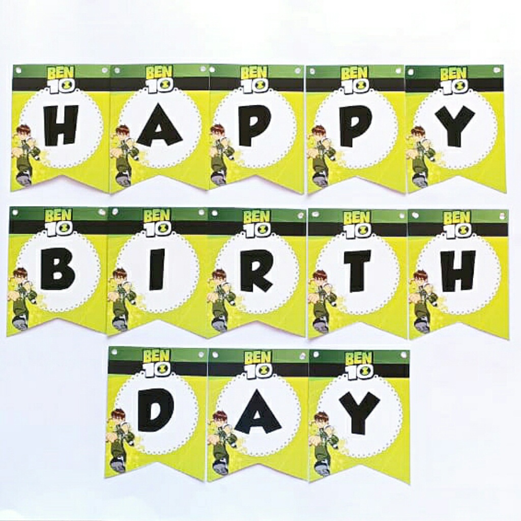 Banner flag bunting flag garland flag birthday happy birthday BEN 10 ...