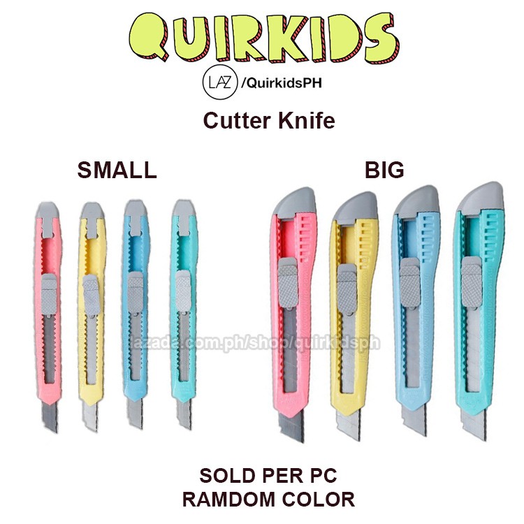 Ordinary Plastic Retractable Blade Cutter / Small Big per pc | Shopee ...