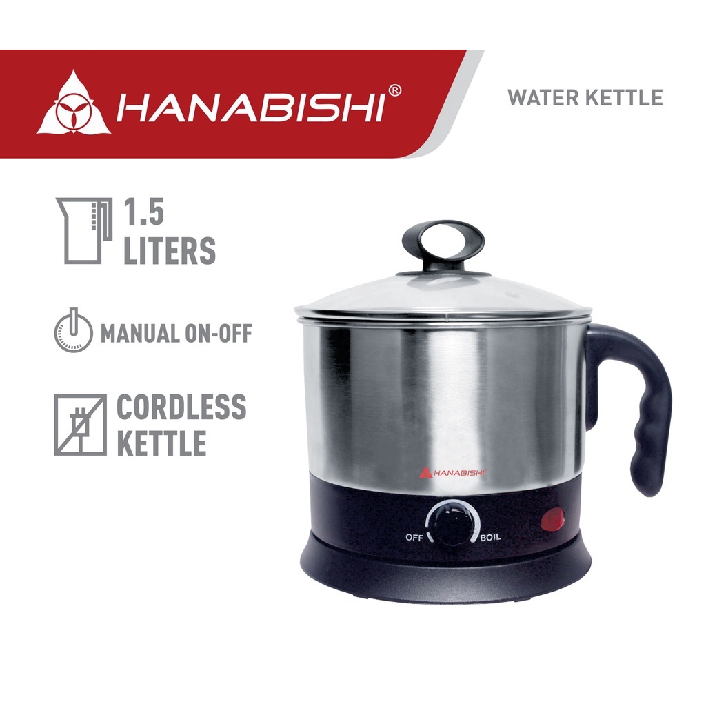 Hanabishi HHMFK1500 Multi Function Electric Kettle 1.5L S/S HHMFK-1500 ...