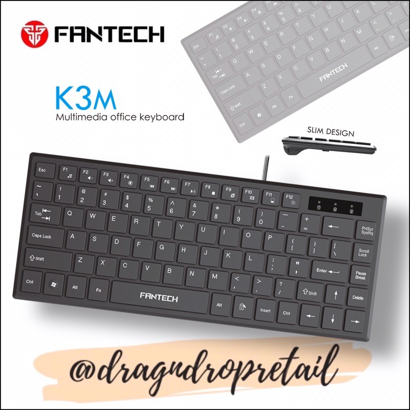 FANTECH K3M Mini Slim Multimedia Keyboard | Shopee Philippines
