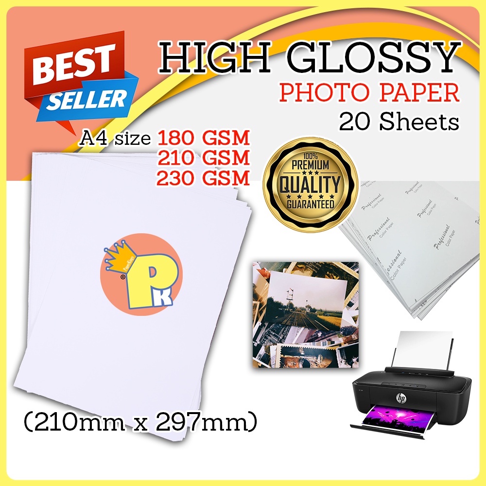 Premium High Glossy 180gsm 210gsm 230gsm HD printing paper - A4 Photo ...