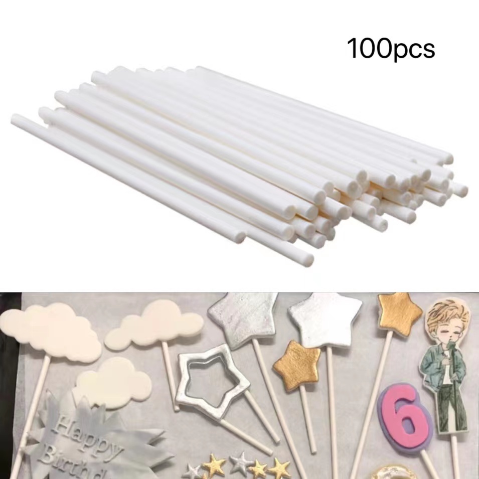 100pcs Cakepop Sticks Lollicake Candy Cake Sticks 100's Valentine's ...