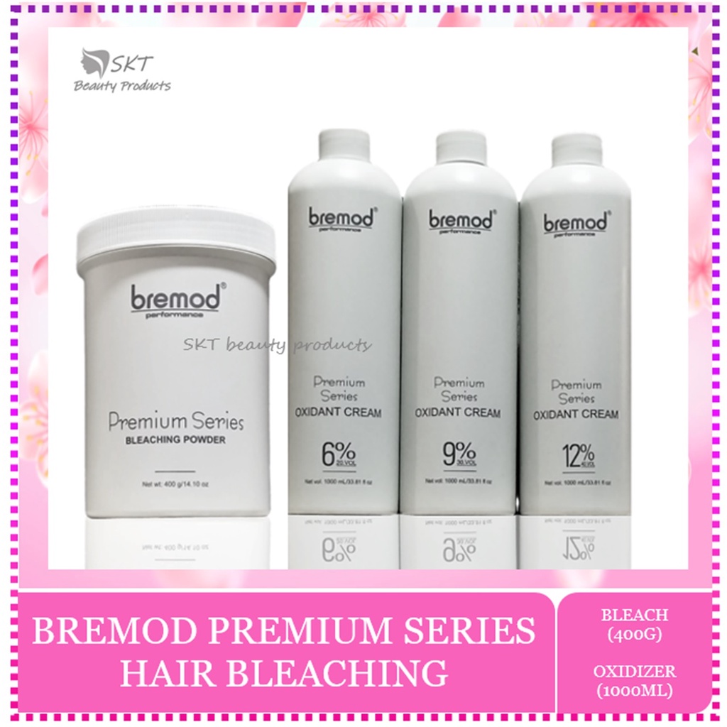 Bremod Premium Series Bleaching Powder 400g and Oxidant Cream 1000ml ...