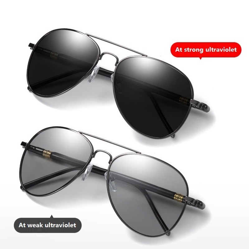 Photochromic Polarized Sunglasses Men Women Driving Pilot Chameleon ...