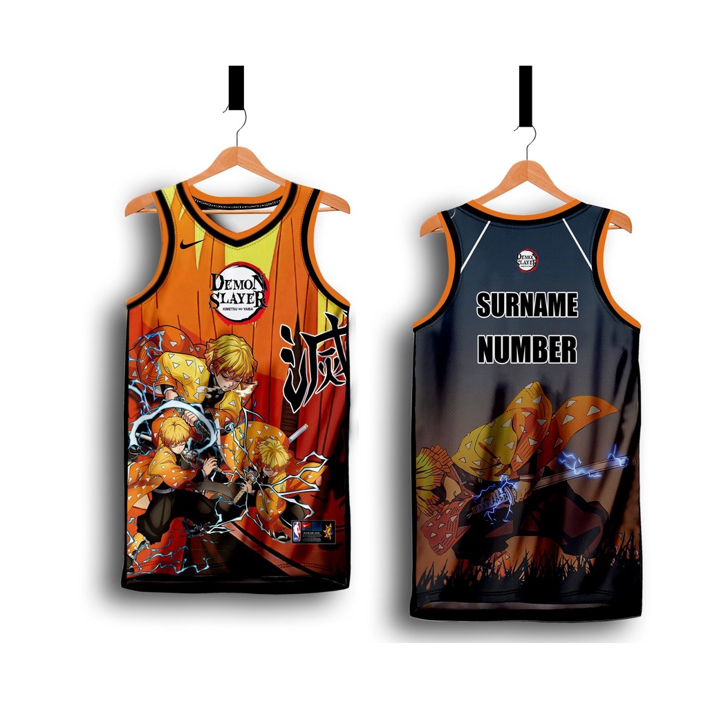DEMON SLAYER 02 ZENITSU AGATSUMA BASKETBALL JERSEY FREE CUSTOMIZE OF ...