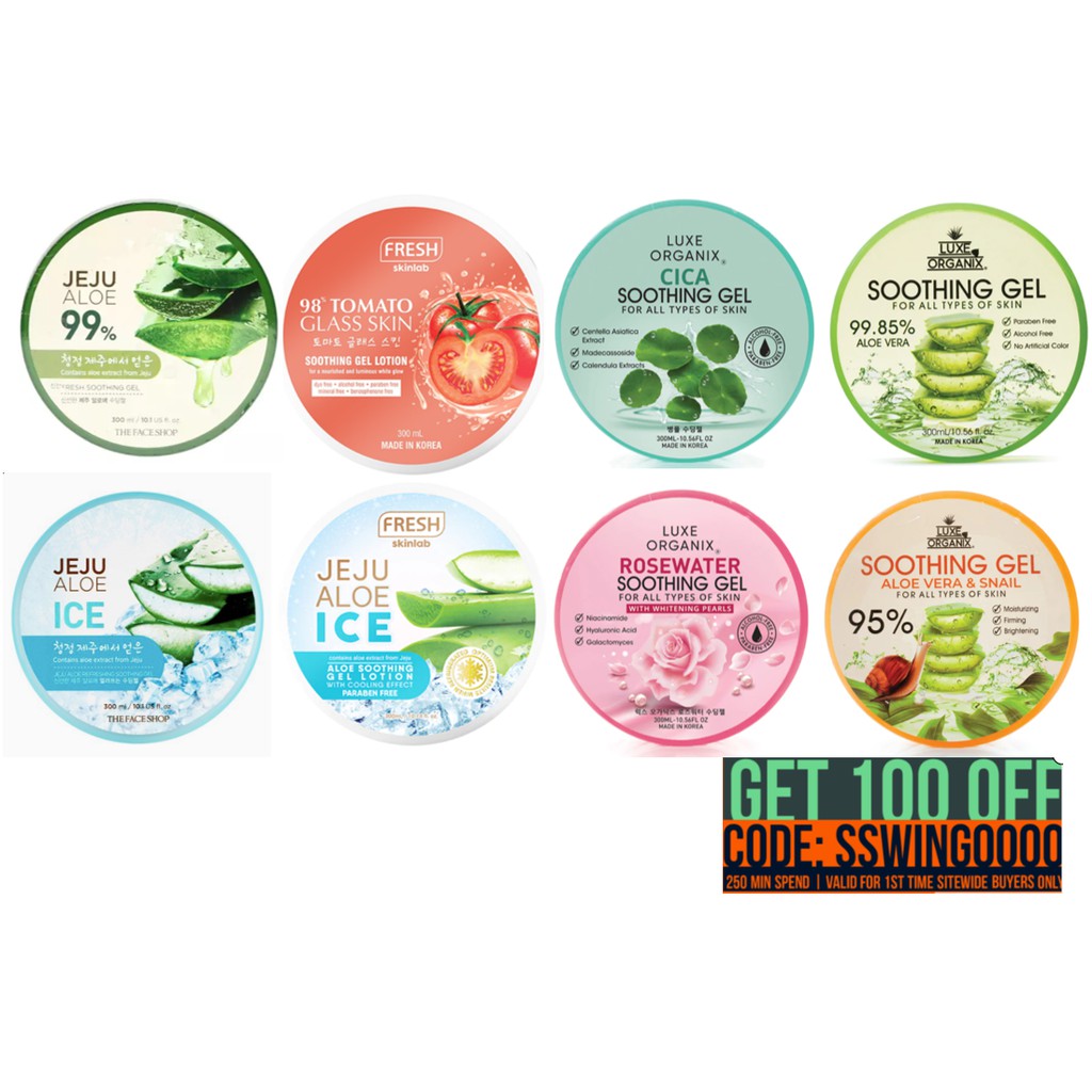 Soothing Gels The Face Shop Fresh Skin Lab and Luxe Organix Decant 50ml ...