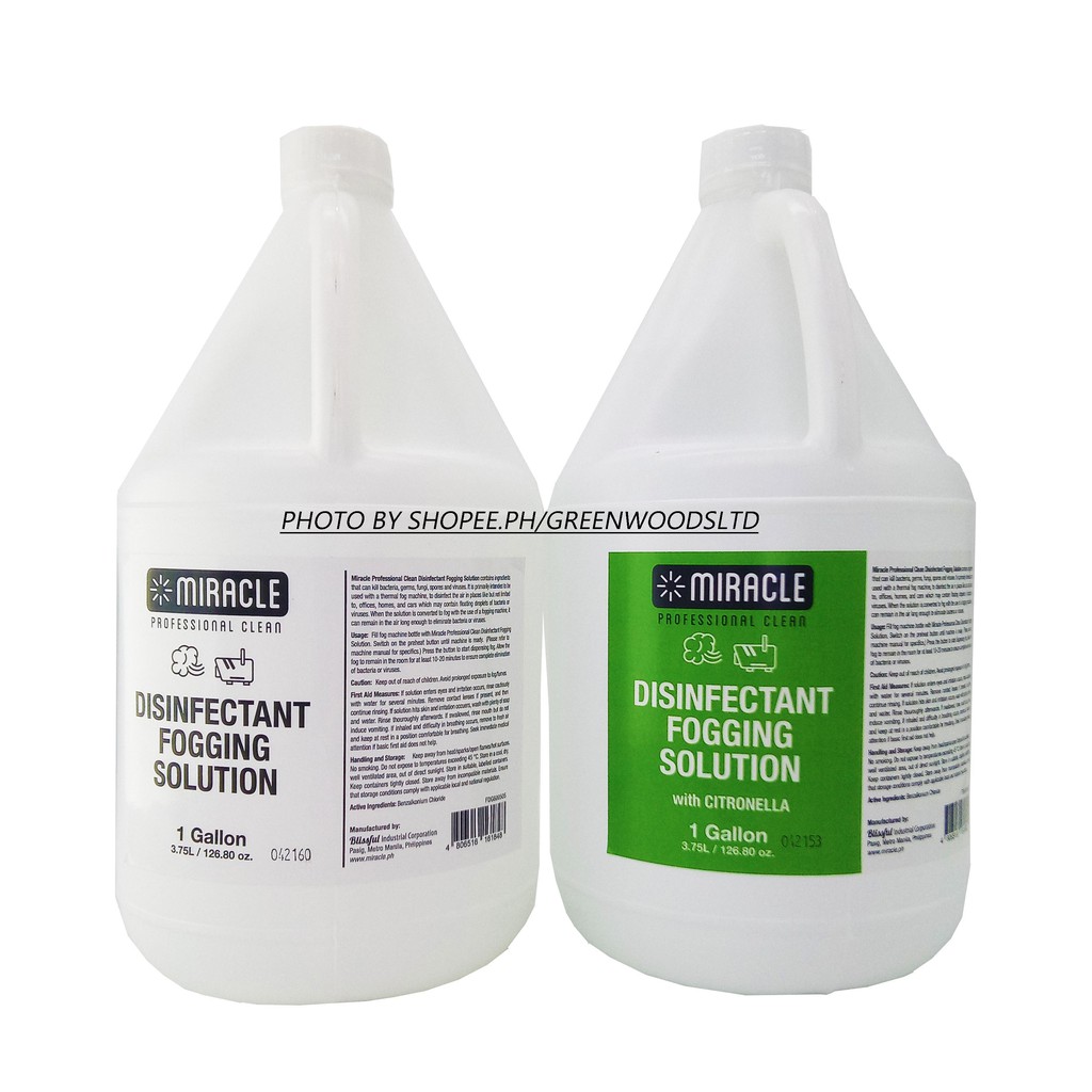Miracle Professional Clean Disinfectant Fogging Solution 3.75L 1 gallon ...