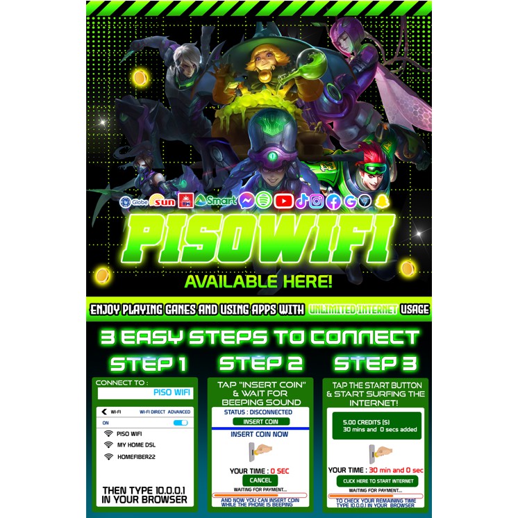 ADO PISOWIFI TARPAULINE 5 Different Designs READ DISCRIPTION BELOW ...