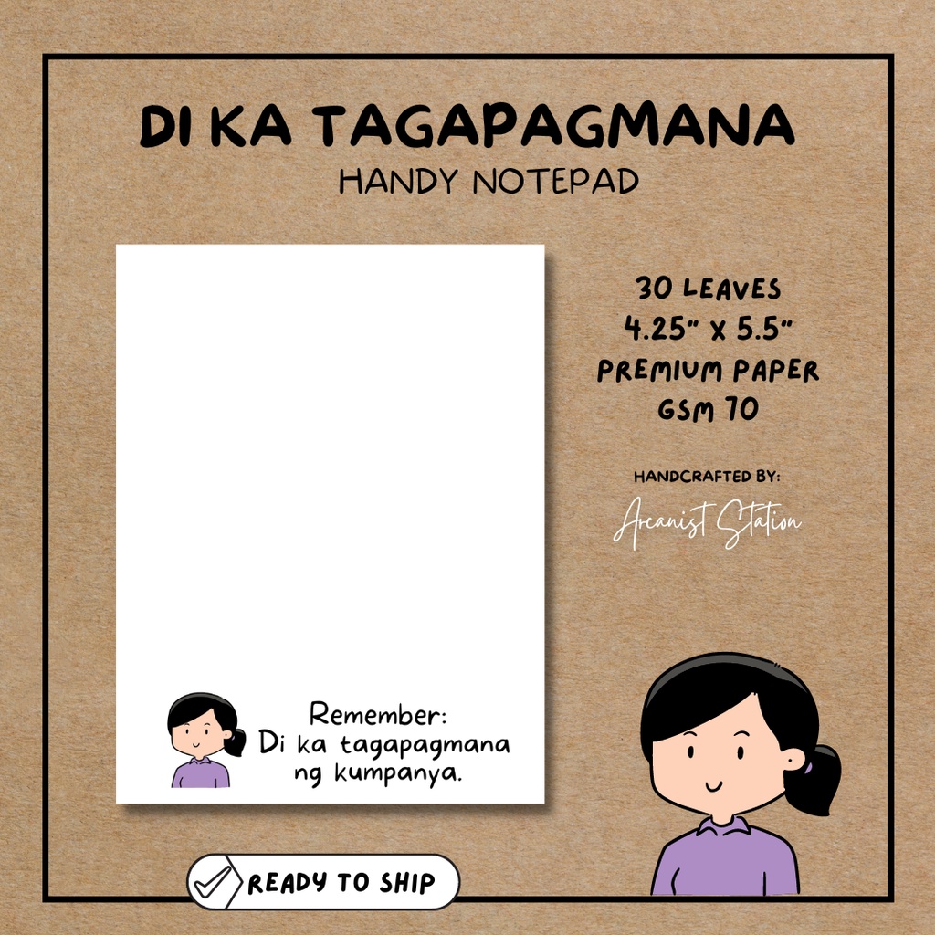 Di ka tagapagmana ng kumpanya - Witty Tagalog Notepad | Shopee Philippines