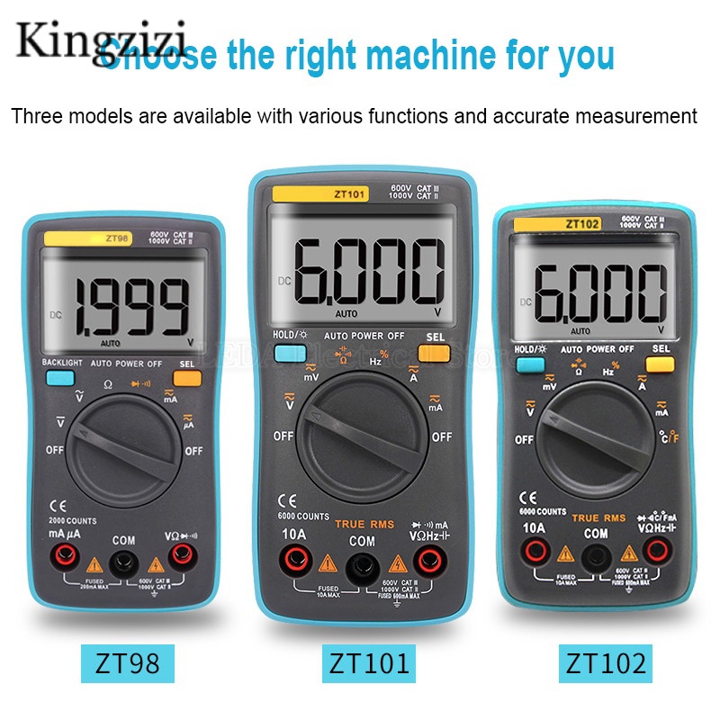 ZOTEK ZT98 ZT100 ZT101 ZT102 AC/DC Digital Multimeter Ammeter Volt Ohm ...
