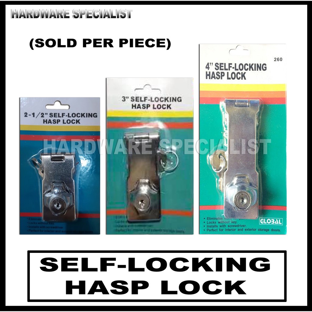 Self-Locking Hasp lock 2-1/2", 3" OR 4" | Shopee Philippines