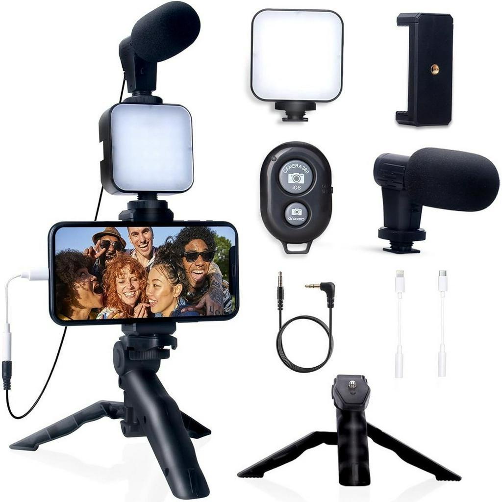 Vlogging Kit for iPhone Android with Tripod 36 LED Light YouTube ...