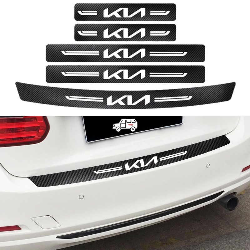 For KN Logo KIA Cerato RIO Sorento Car Carbon Fiber Badge Door Sill ...