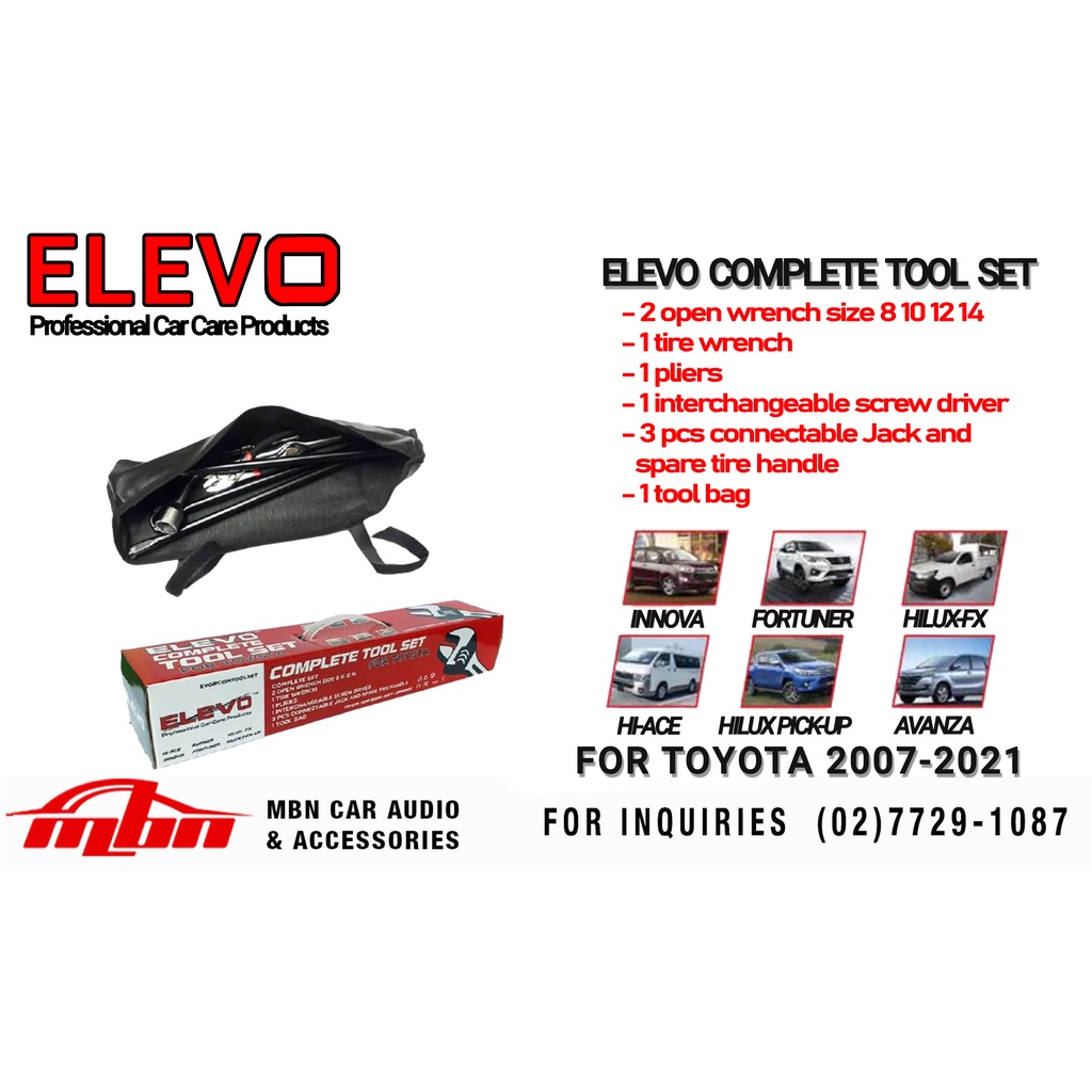 ELEVO Complete Tool Set for 2007 Toyota Hi-Ace, Avanza, Innova ...