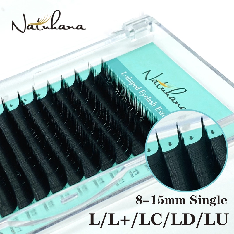 NATUHANA 0.10mm L L+ LC LD LU Curl Single Length Faux Mink Eyelash Extension False Lashes Matte ...