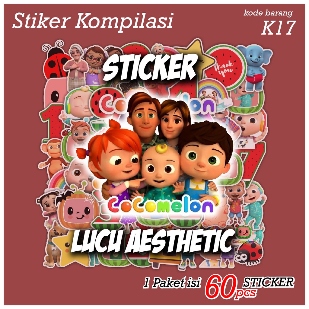 60 PCS COCOMELON FAMILY CARTOON STICKER COMPLETE CUTE AESTHETIC ...