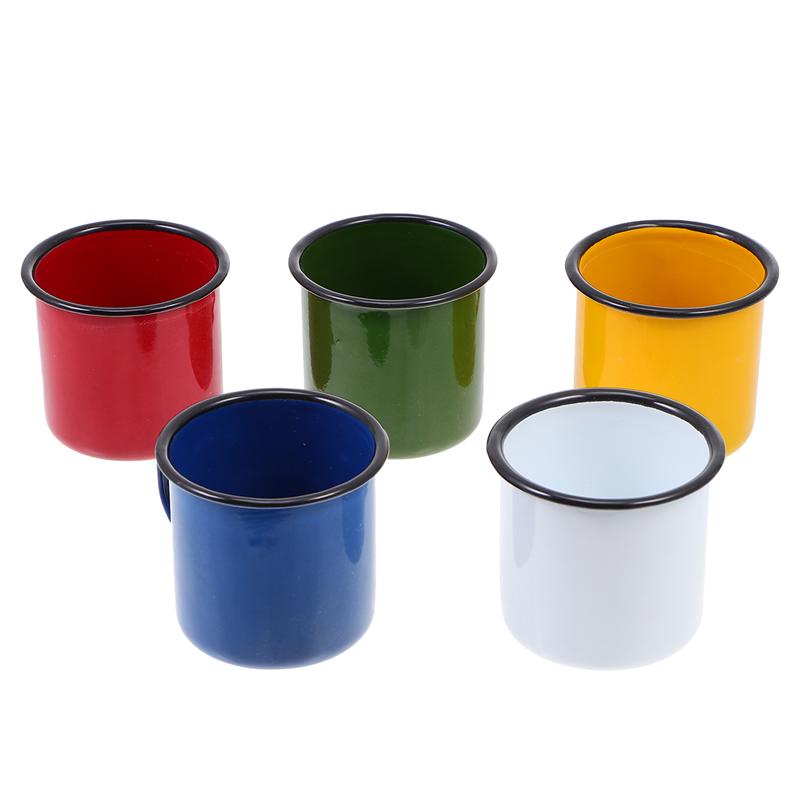 5pcs Multi functional Enamel Mugs Vintage Small Wine Cups (Assorted ...