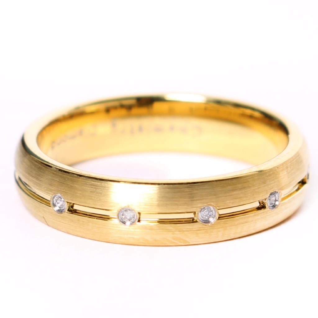 Silverworks Gold Plated 0.005c Cut Diamond Tungsten Ring | Shopee ...