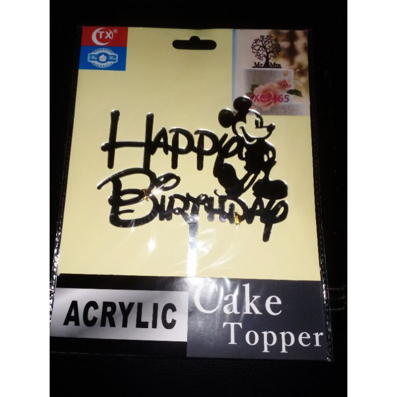 G. Acrylic Cake TopperbMickey Mouse / HBD topper / Happy Birthday ...