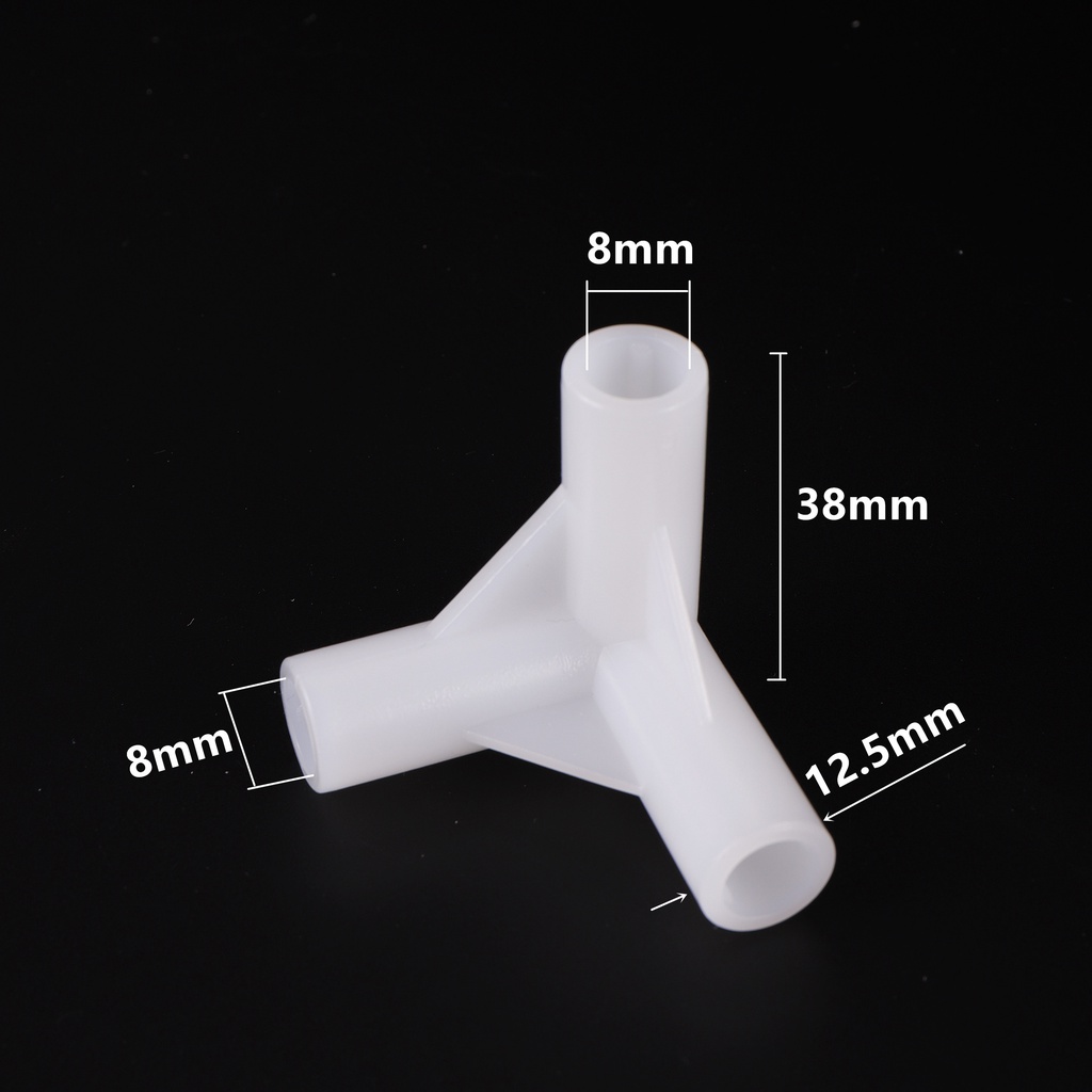 PVC Connector Inner 8mm DIY Pipe Fittings Straight Elbow 3-Way PVC ...