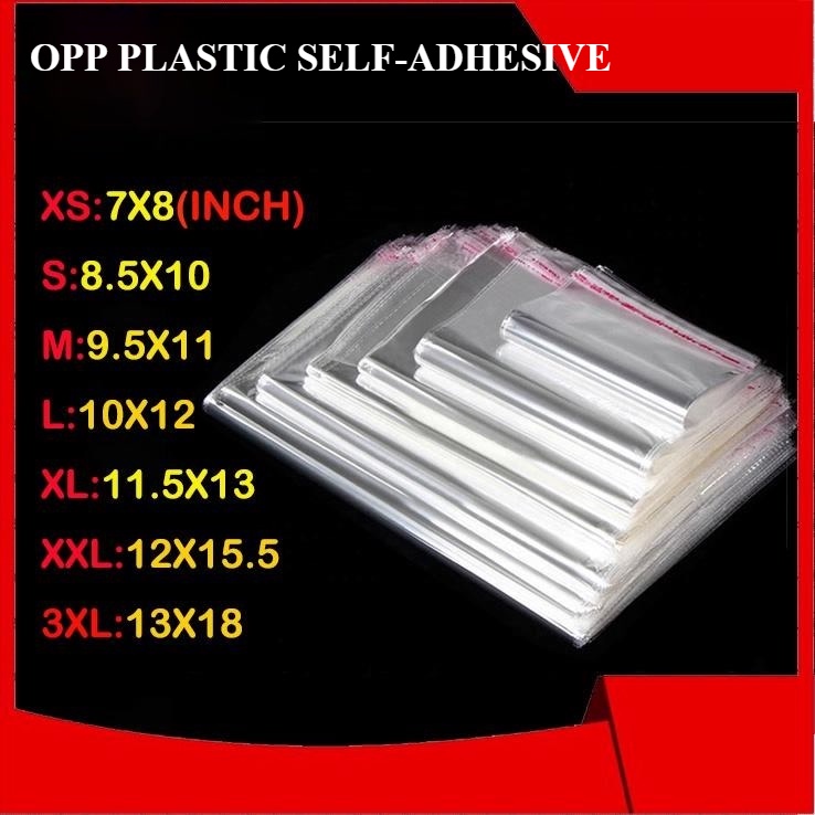 100pcs OPP with Adhesive Clear Plastic Poly Bag (Packaging for Mask ...