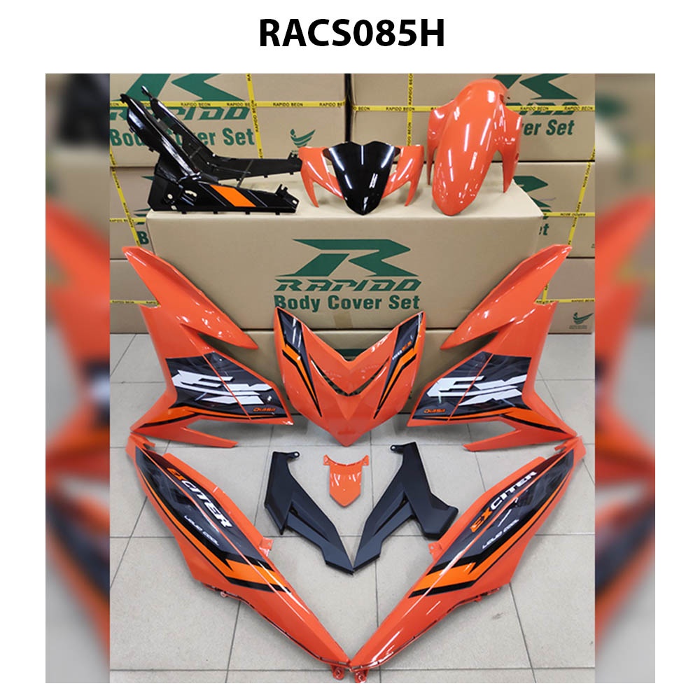 RAPIDO COVER SET Y15ZR V1/V2 EXCITER-150 (40) ORANGE (STICKER TANAM/AIRBRUSH) - RACS084 RACS085 ...