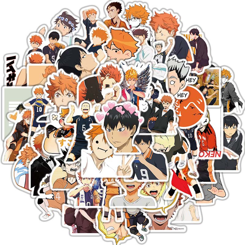 [Large Stickers]50pcs Haikyuu Stickers Volleyball Comics Stickers for ...