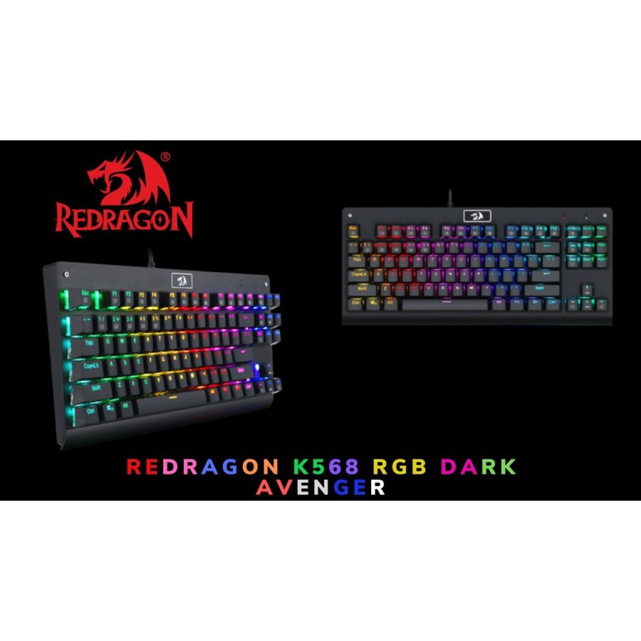 Redragon Mechanical RGB TKL Dark Avenger K568 RGB-1 Gaming Keyboard ...