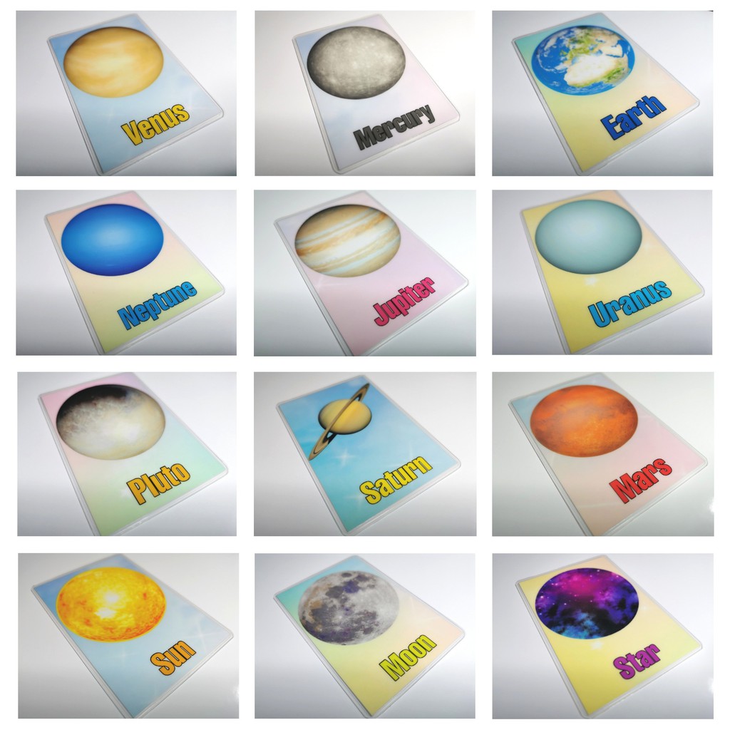 Planets Flash Card Laminated Size 8x11cm. | Shopee Philippines