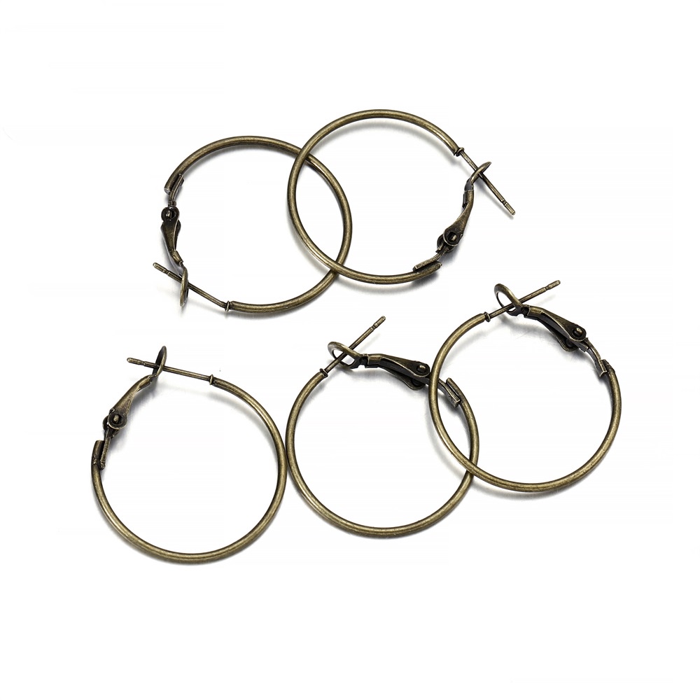 St.Kunkka 10 Pcs. 20/25/30/35/40/50/60/70mm Gold Silver Circle Round Hoop Earrings Hooks Earring ...