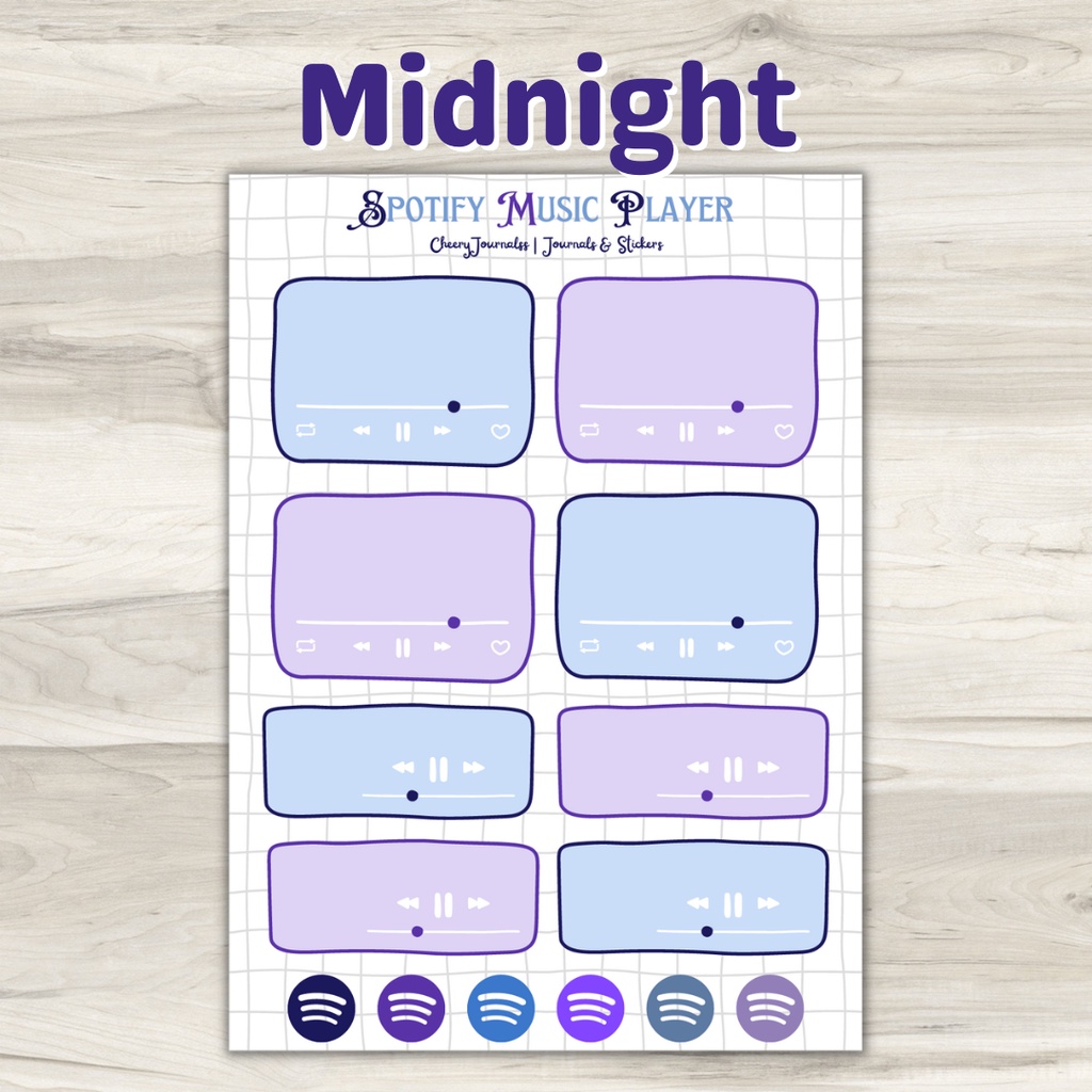 Spotify Player Functional Sticker Set 14 in 1 for Journal Planner Bujo ...