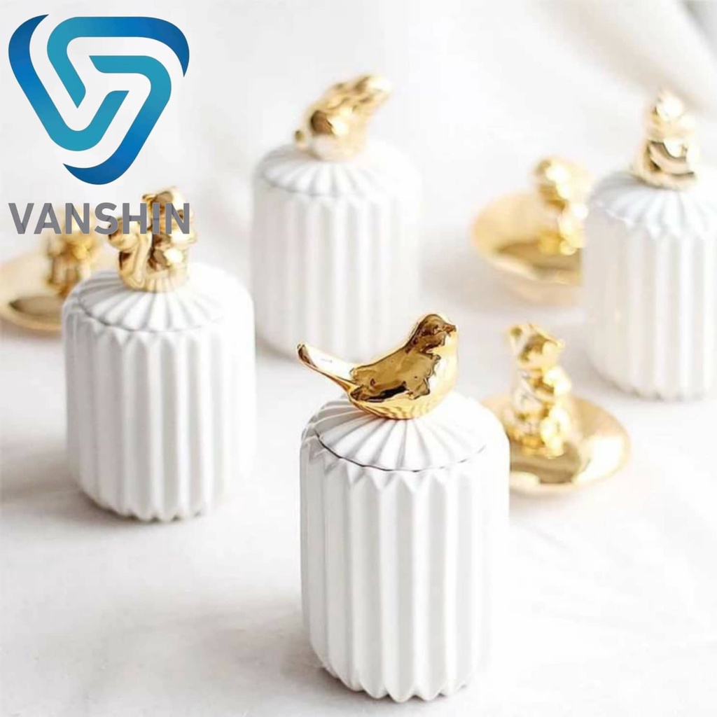 Ceramic Animal Storage Jars Bear Rabbit Cover Spices Candy Tank ...