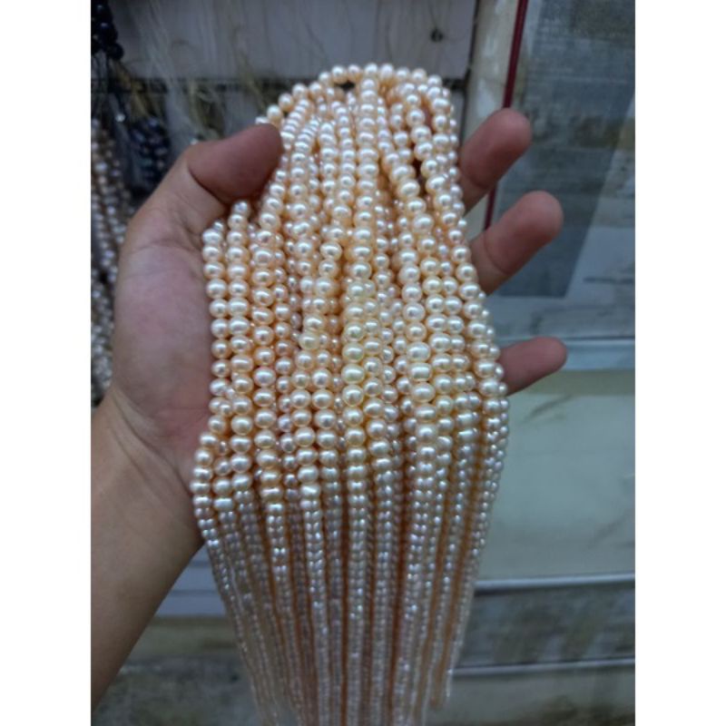 freshwater pearls peach color good quality 5-6mm | Shopee Philippines