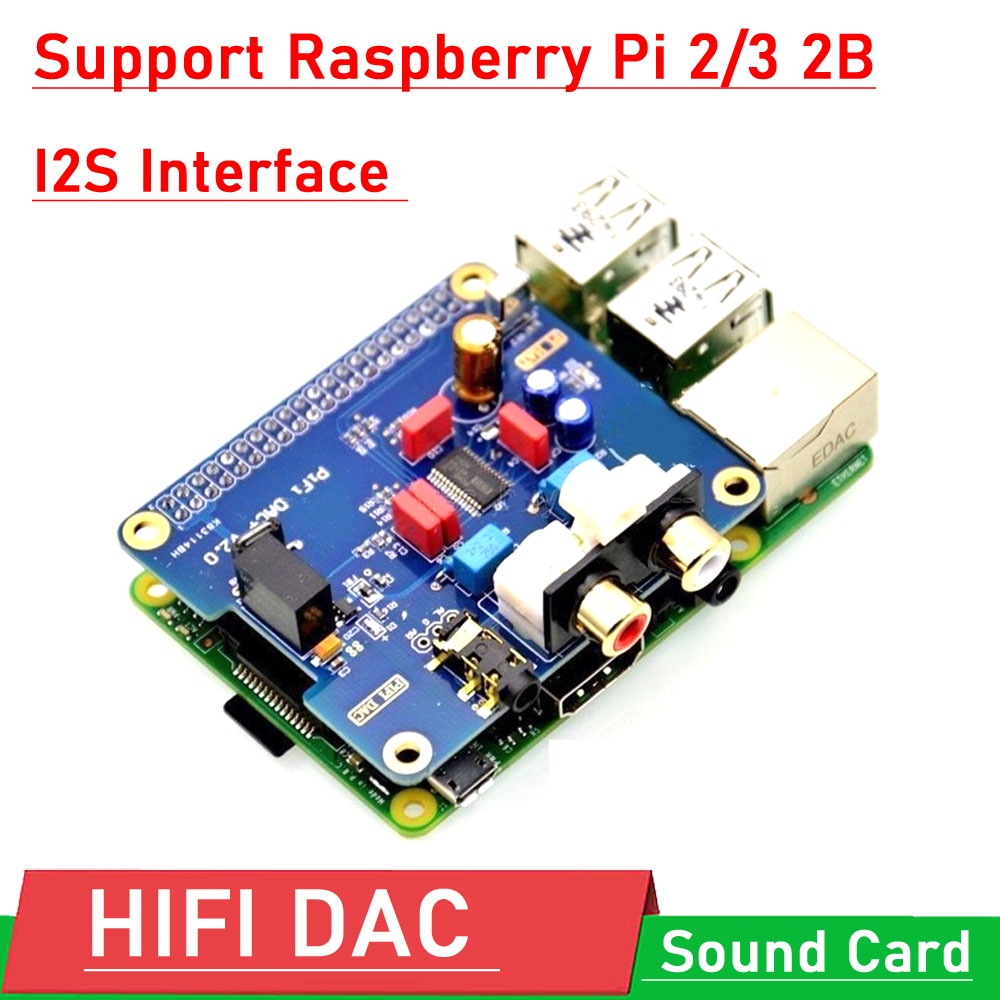 Raspberry pi 2B / B+ 3 HIFI DAC + Sound Card Digital Audio Module I2S ...
