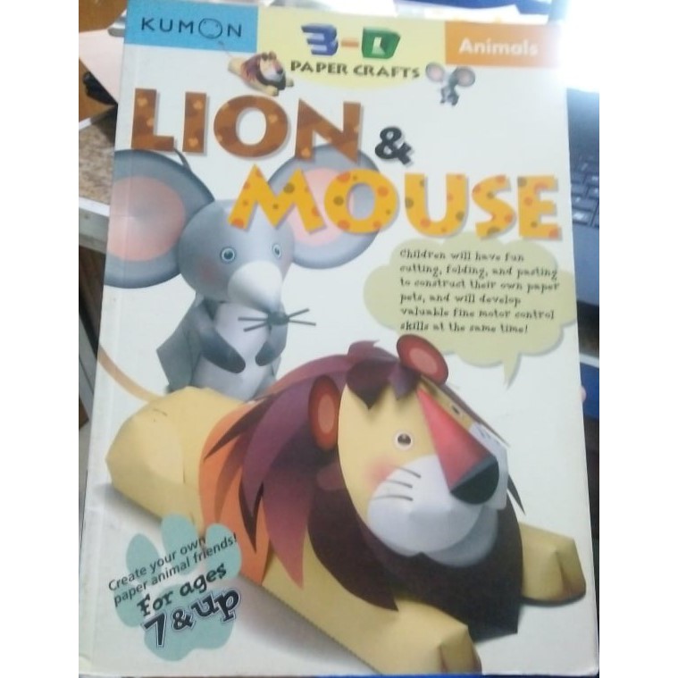 Kumon 3D Paper Crafts Animals: Lion and Mouse | Shopee Philippines
