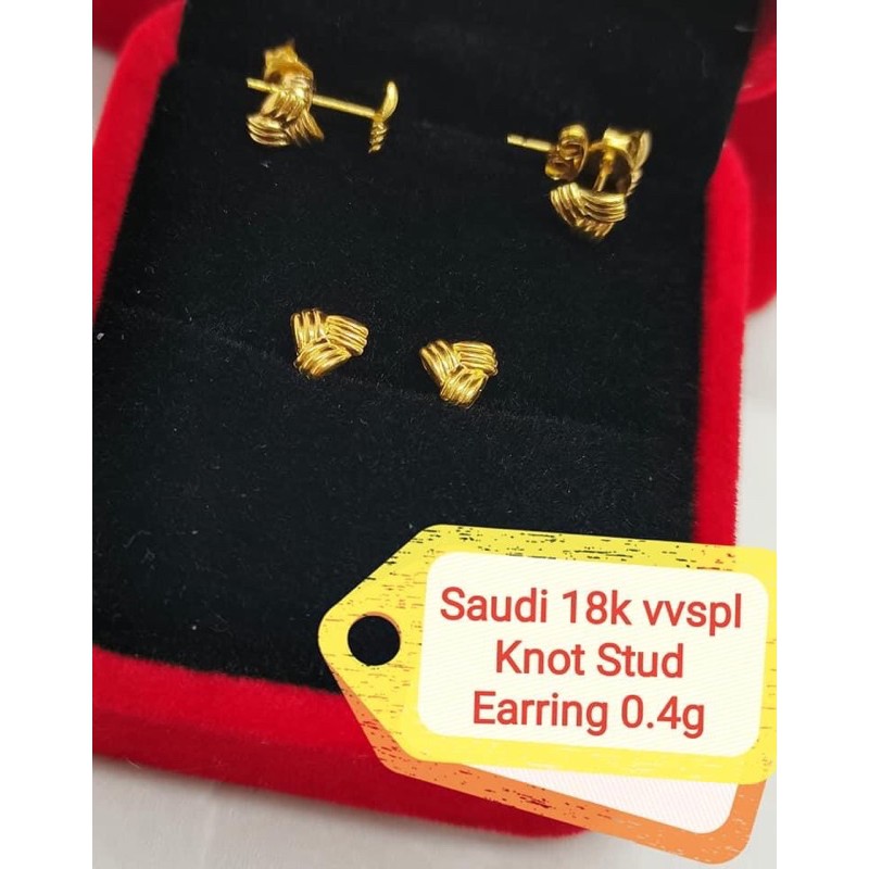 18K Saudi Gold Knot Earrings | Shopee Philippines