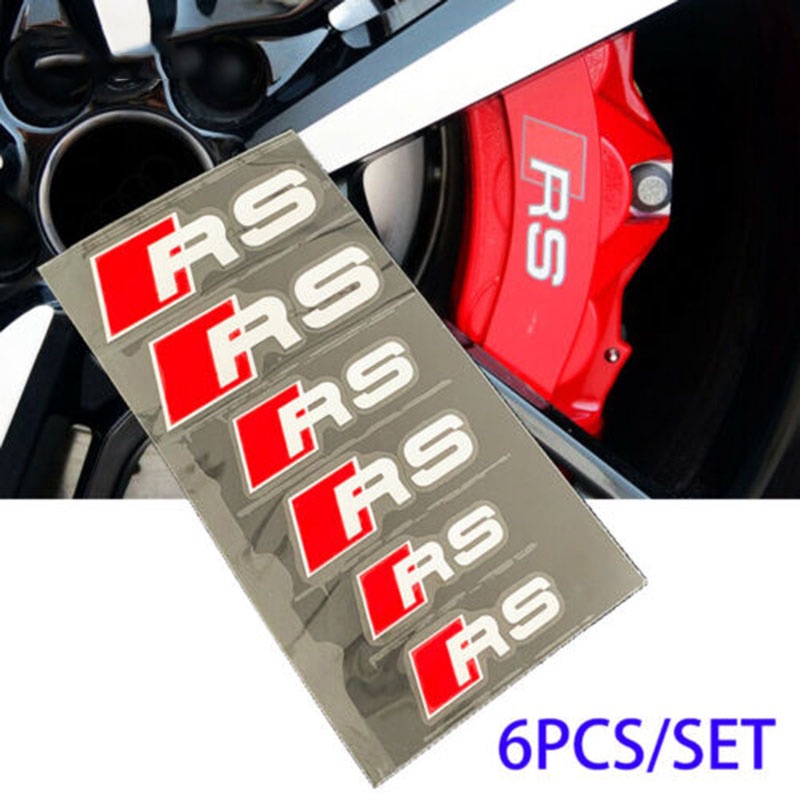 6pcs RS caliper sticker high temperature resistant brake modification ...