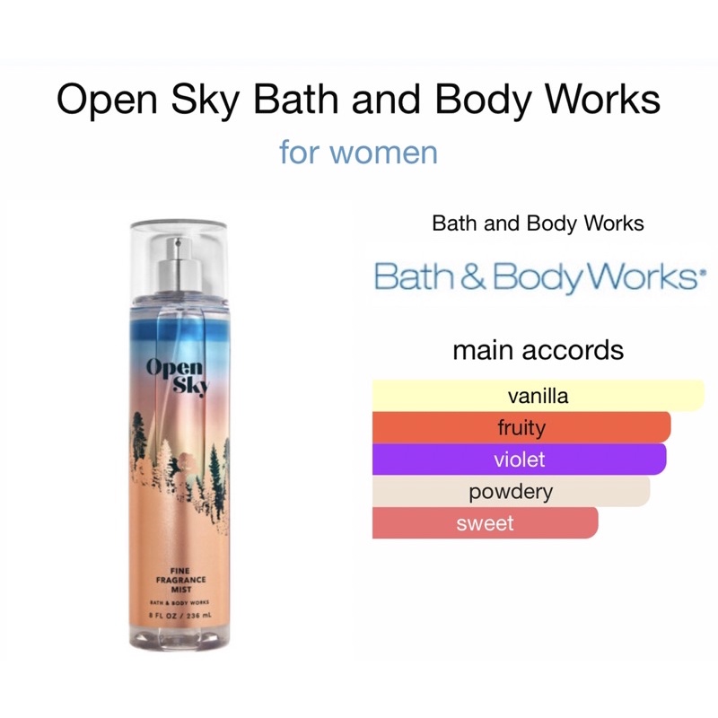 Bath and bodyworks Open Sky Bodymist | Shopee Philippines