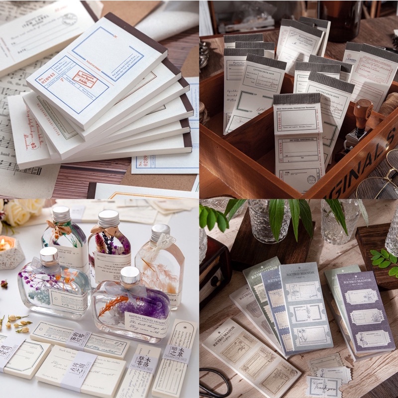 Moking Stationary post note pad memo tearable memo notes retro manor ...